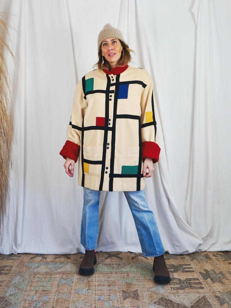 Vintage Mondrian Patchwork Coat – therapi