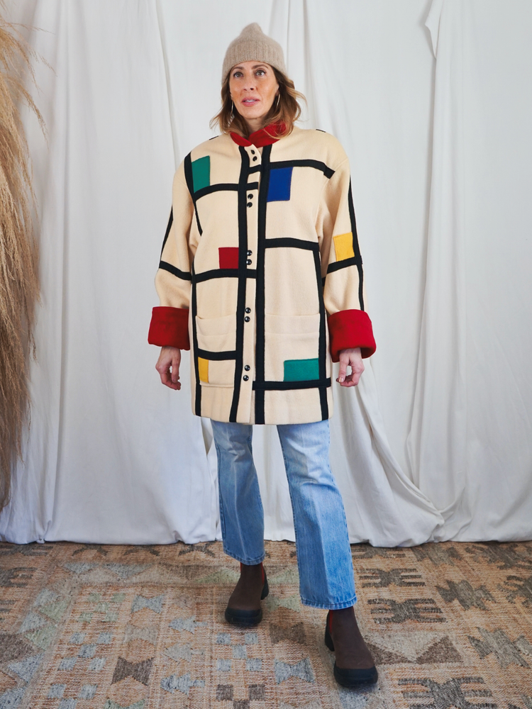 Vintage Mondrian Patchwork Coat – therapi