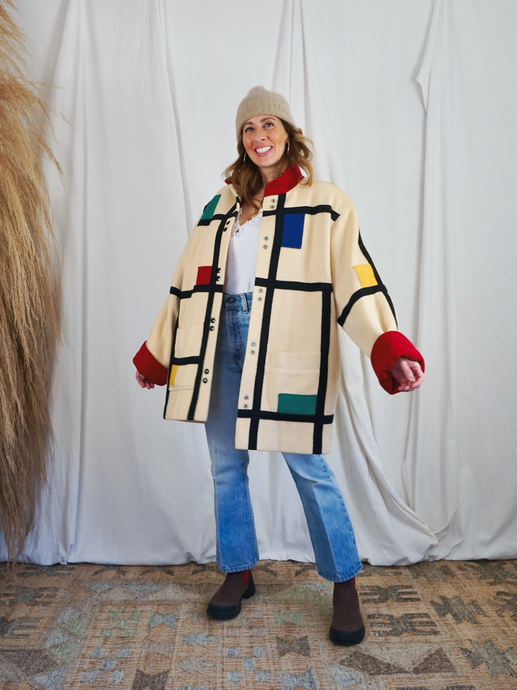 Vintage Mondrian Patchwork Coat – therapi